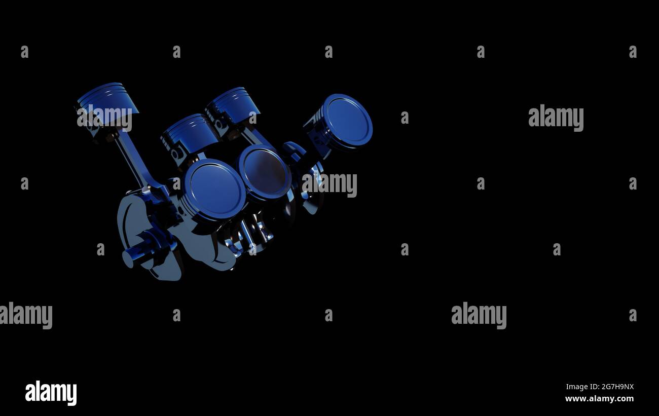 3d, production piston with ring and cylinders, design element on a ...