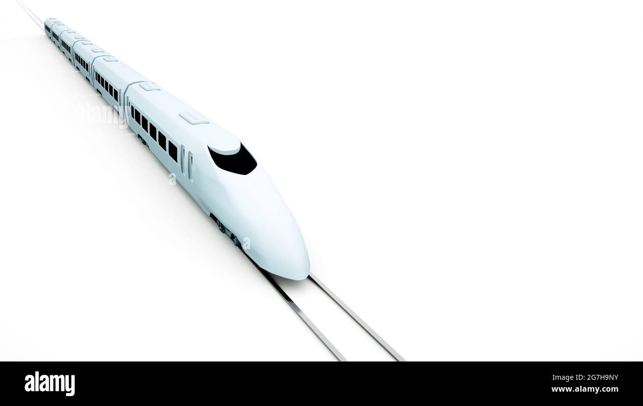 High-speed train 3d illustration isolated on white background ...