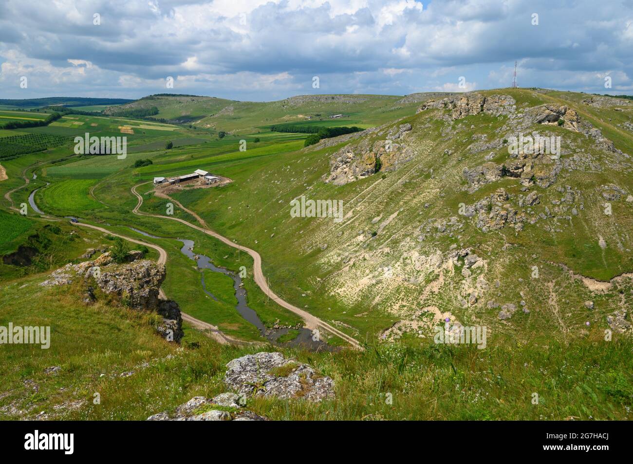 Bird view to valley at the North of Moldova Stock Photo - Alamy