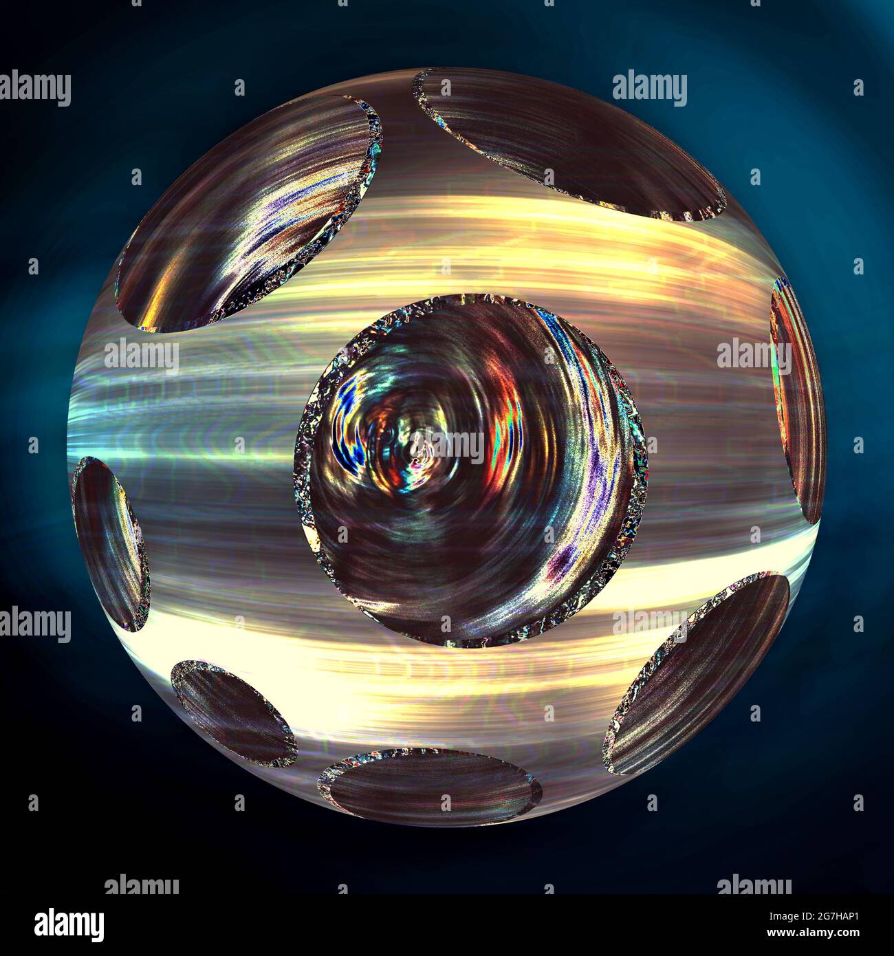 Abstract glossy sphere with Holes - Geometric sphere with pattern ...