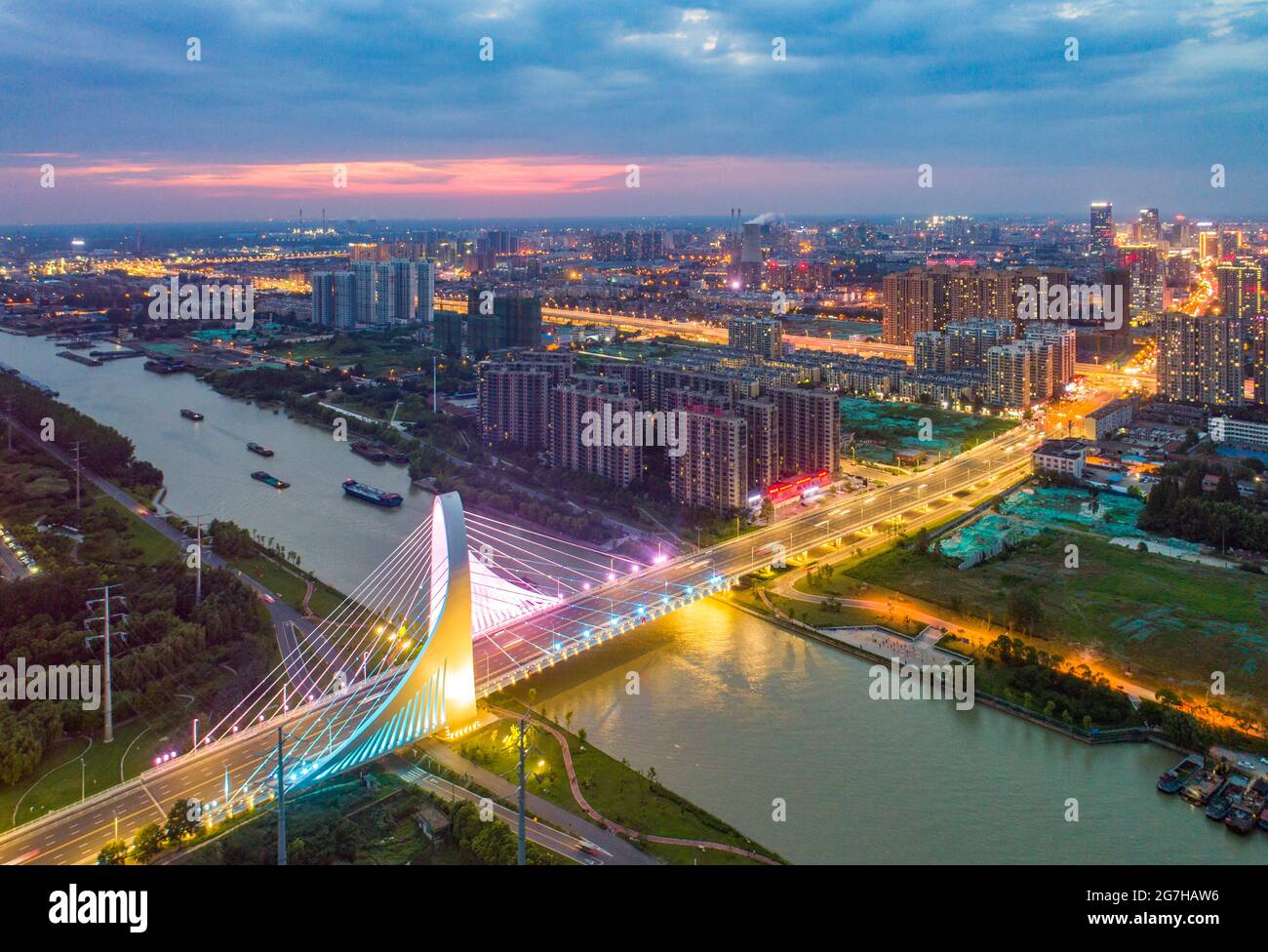 HUAI'AN, CHINA - JULY 12, 2021 - An aerial photo shows the Huaihai ...