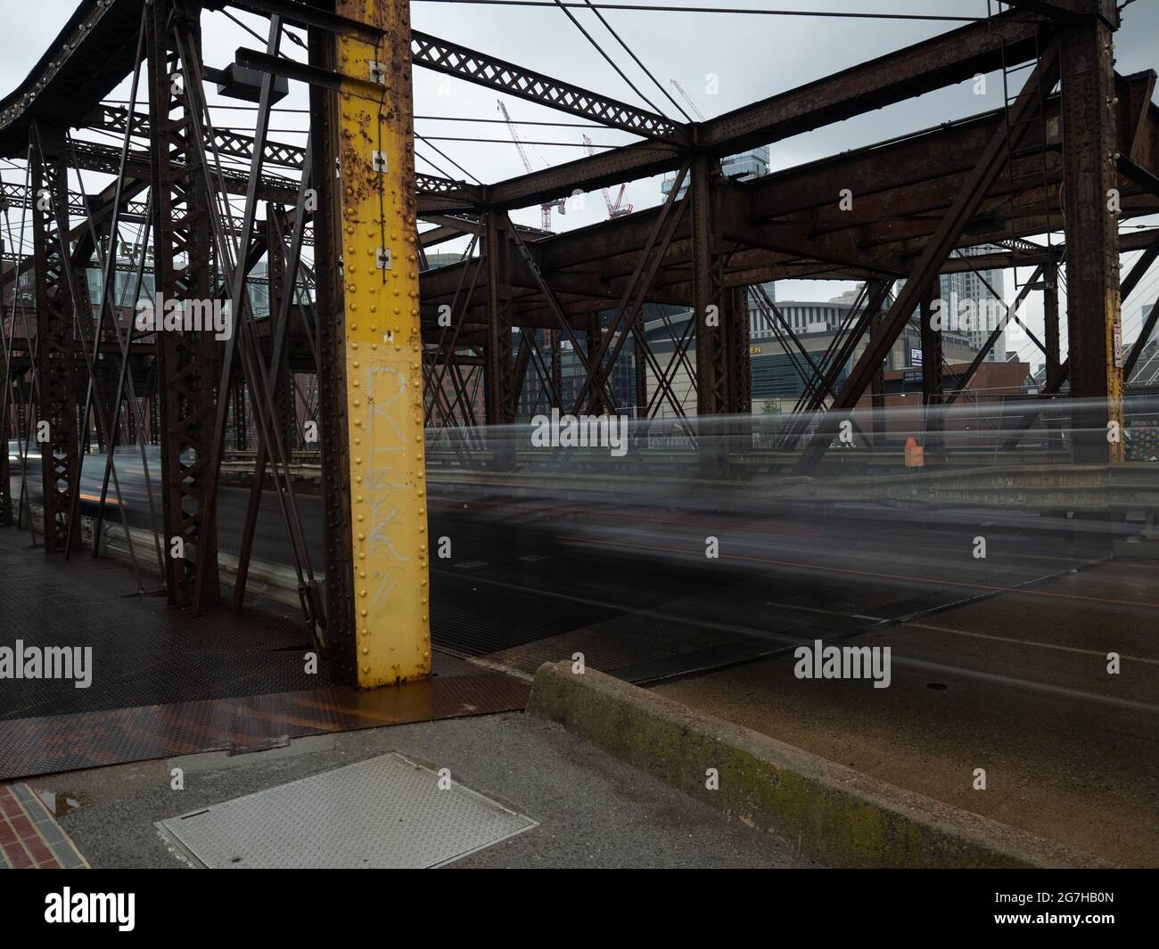Long exposure image taken on the North Washington Street Bridge in ...
