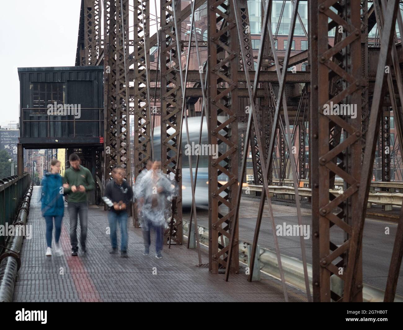 Long exposure image taken on the North Washington Street Bridge in ...