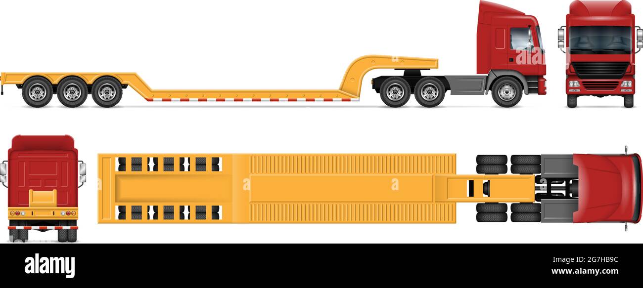 Trailer low bed Stock Vector Images - Alamy