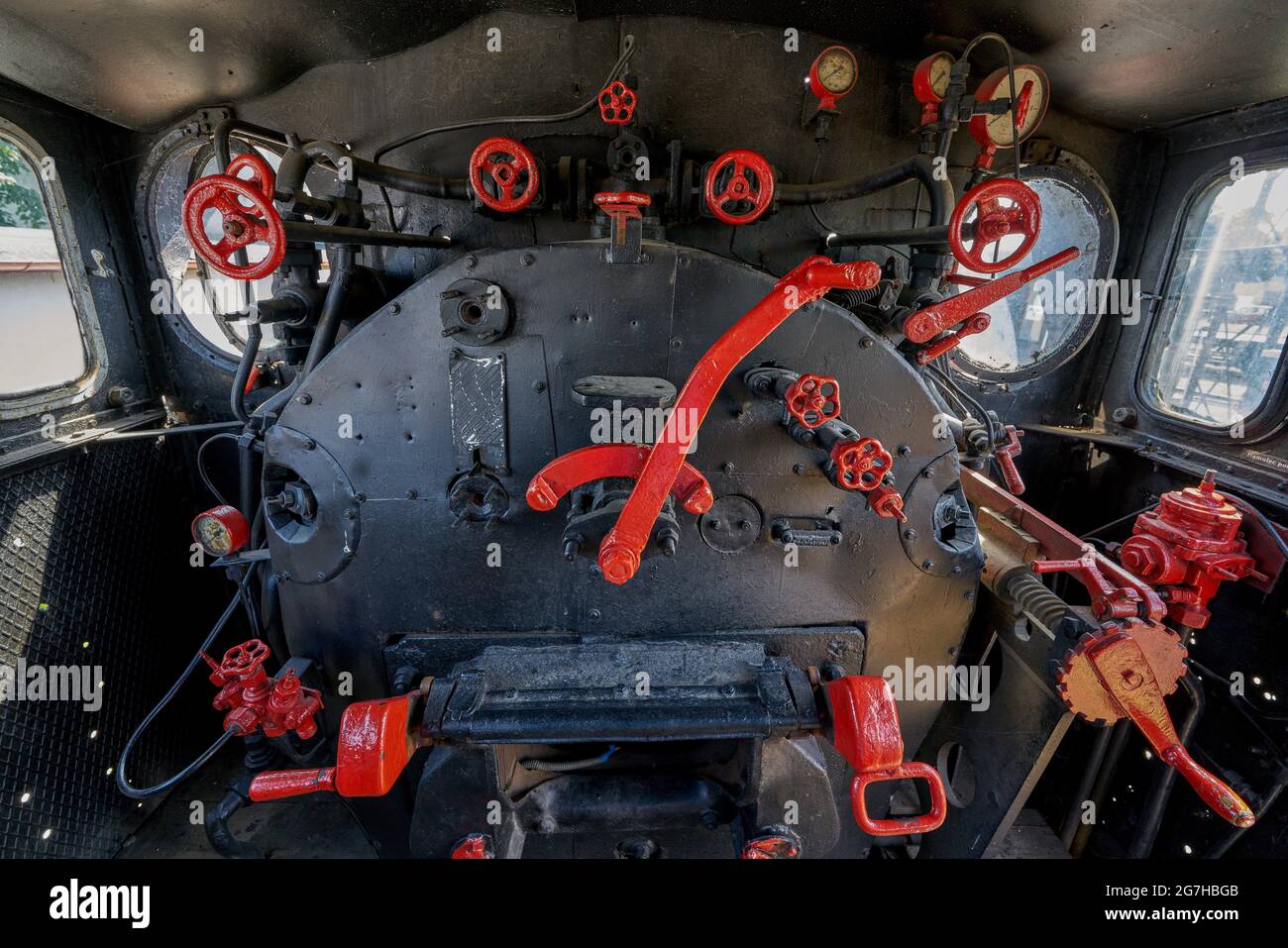 Steam engine locomotive cockpit hi-res stock photography and images - Alamy