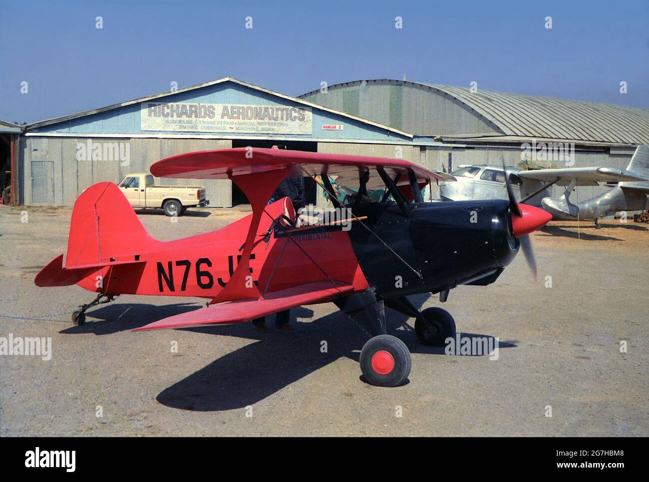 vintage 1980s photo of a LOVE STARDUSTER SA-100 aircraft reg. No. N76JE ...