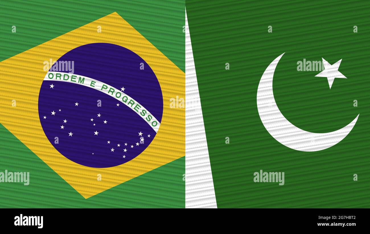 Pakistan and Brazil Two Half Flags Together Fabric Texture Illustration ...