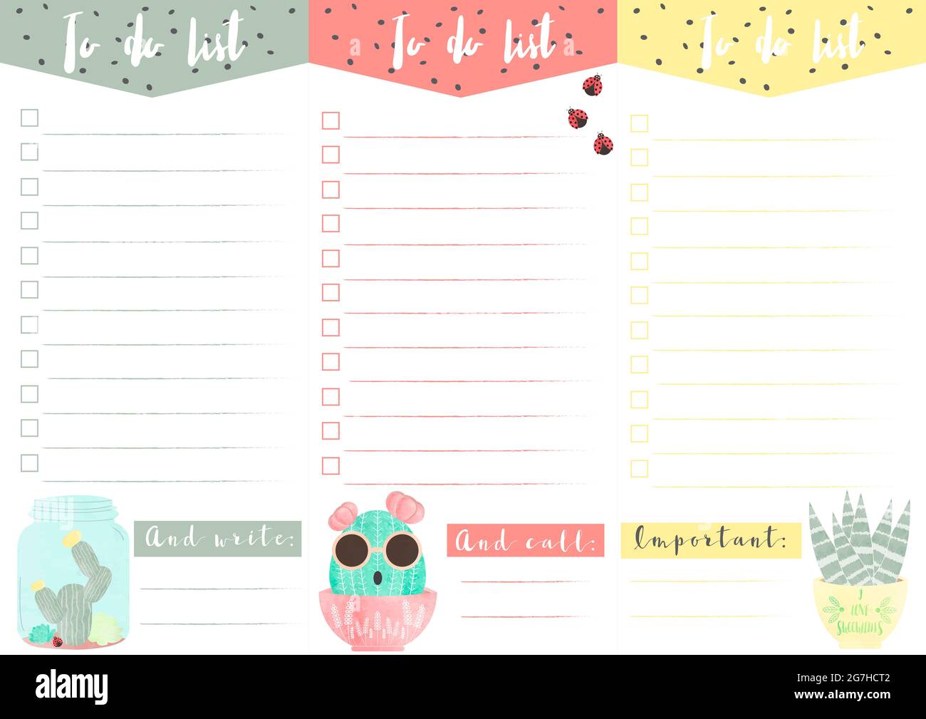 To do list with floral motifs Stock Photo - Alamy