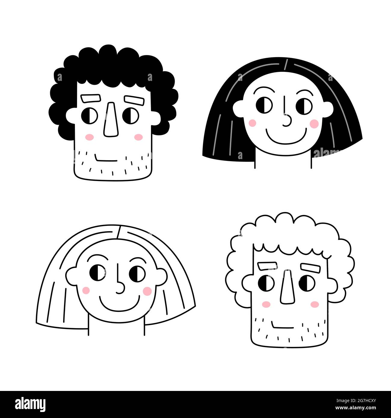 Happy black woman portrait Stock Vector Images - Alamy