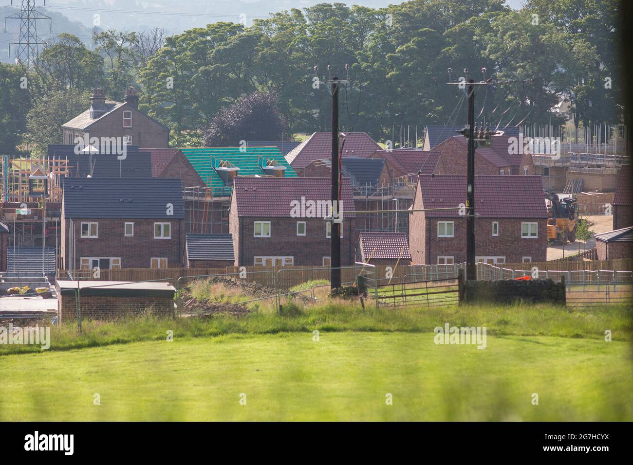 New homes being built on the edge of Menston, West Yorkshire, UK. They ...