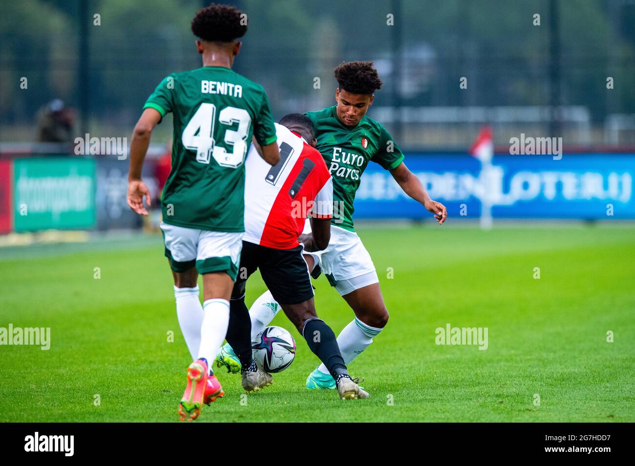 ROTTERDAM, NETHERLANDS - JULY 13: Denzel Hall of Feyenoord O21 during ...