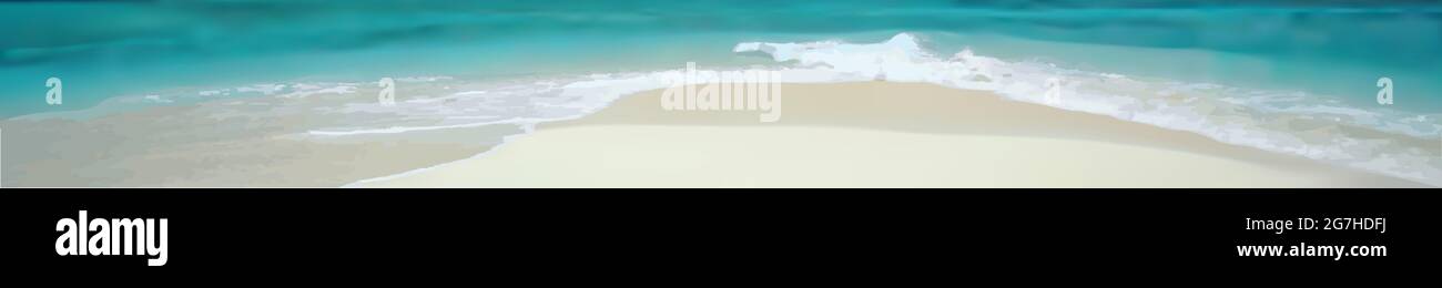Banner Sandy Beach and Sea Waves Stock Vector Image & Art - Alamy