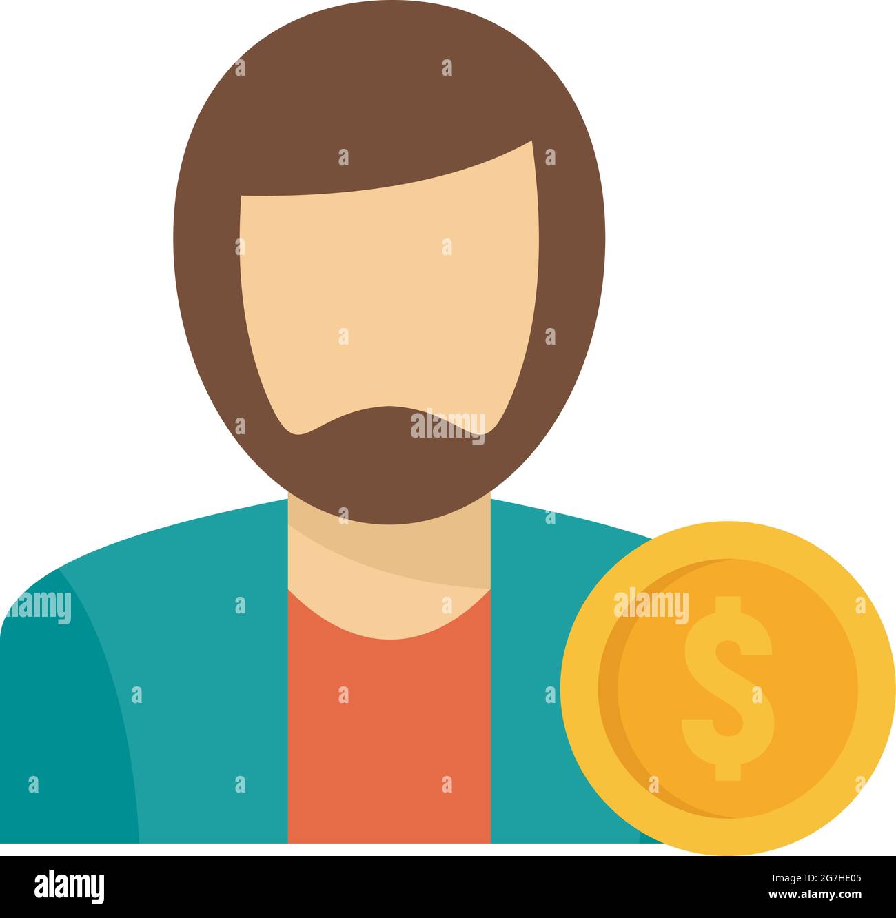 Man buyer icon. Flat illustration of man buyer vector icon isolated on ...