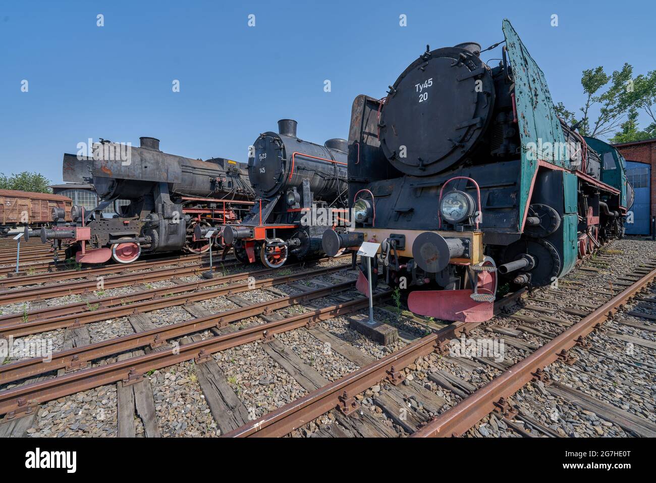 Old steam engine locomotive Jaworzyna Slaska Depot Lower Silesia Poland ...