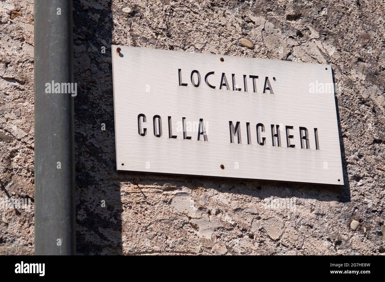 Italy, Liguria, Colla Micheri, Old Village, Sign Stock Photo - Alamy