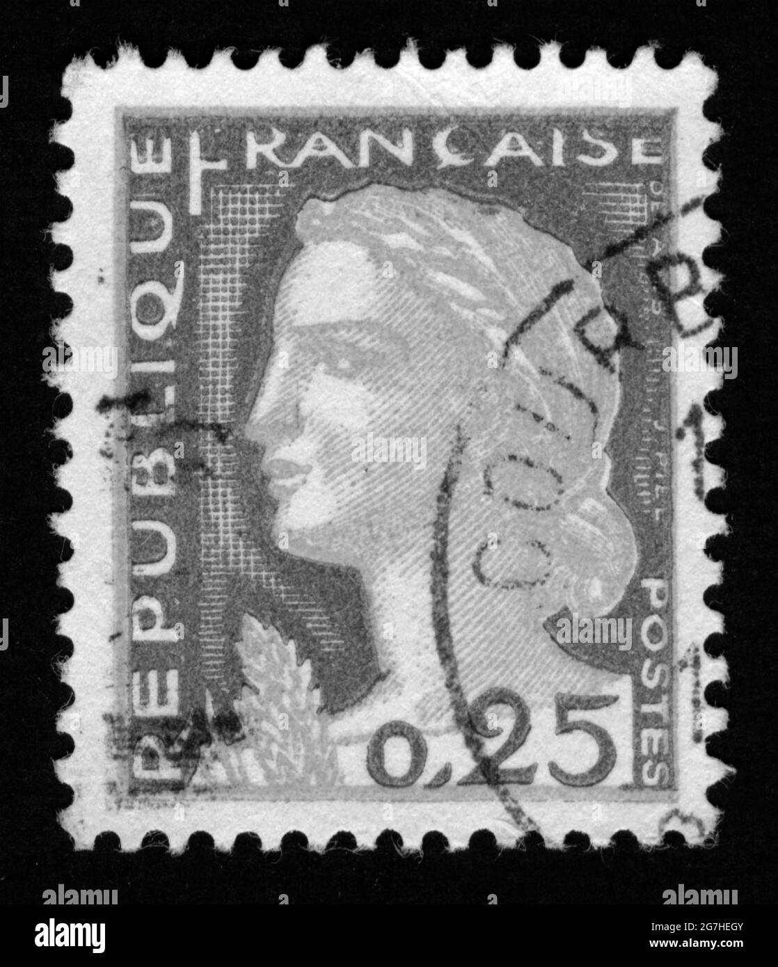 Old france postage stamp Black and White Stock Photos & Images - Alamy