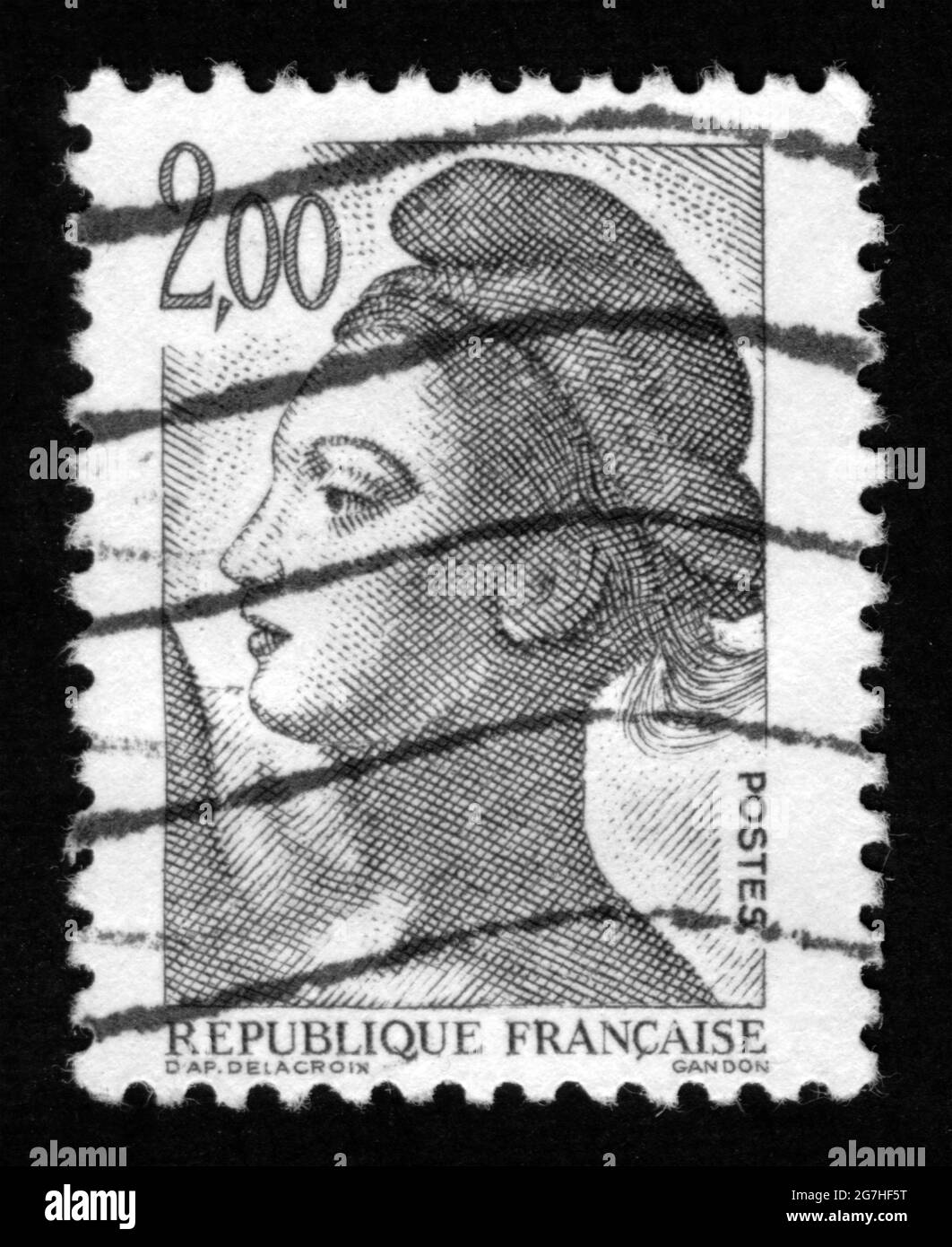 Old france postage stamp Black and White Stock Photos & Images - Alamy