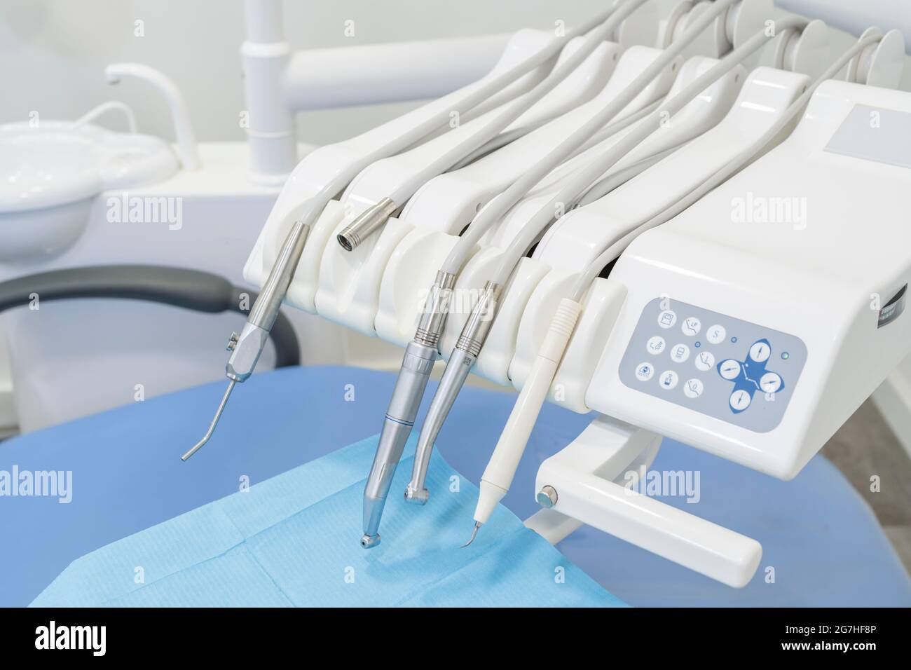 Modern dental equipment, chair instruments and tools Stock Photo - Alamy