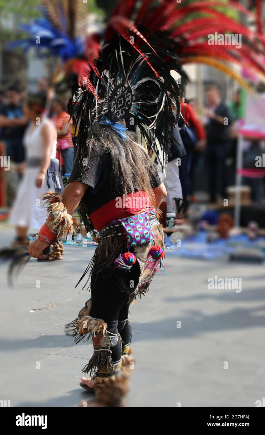 Mayan dance in the center of Mexico City Stock Photo - Alamy