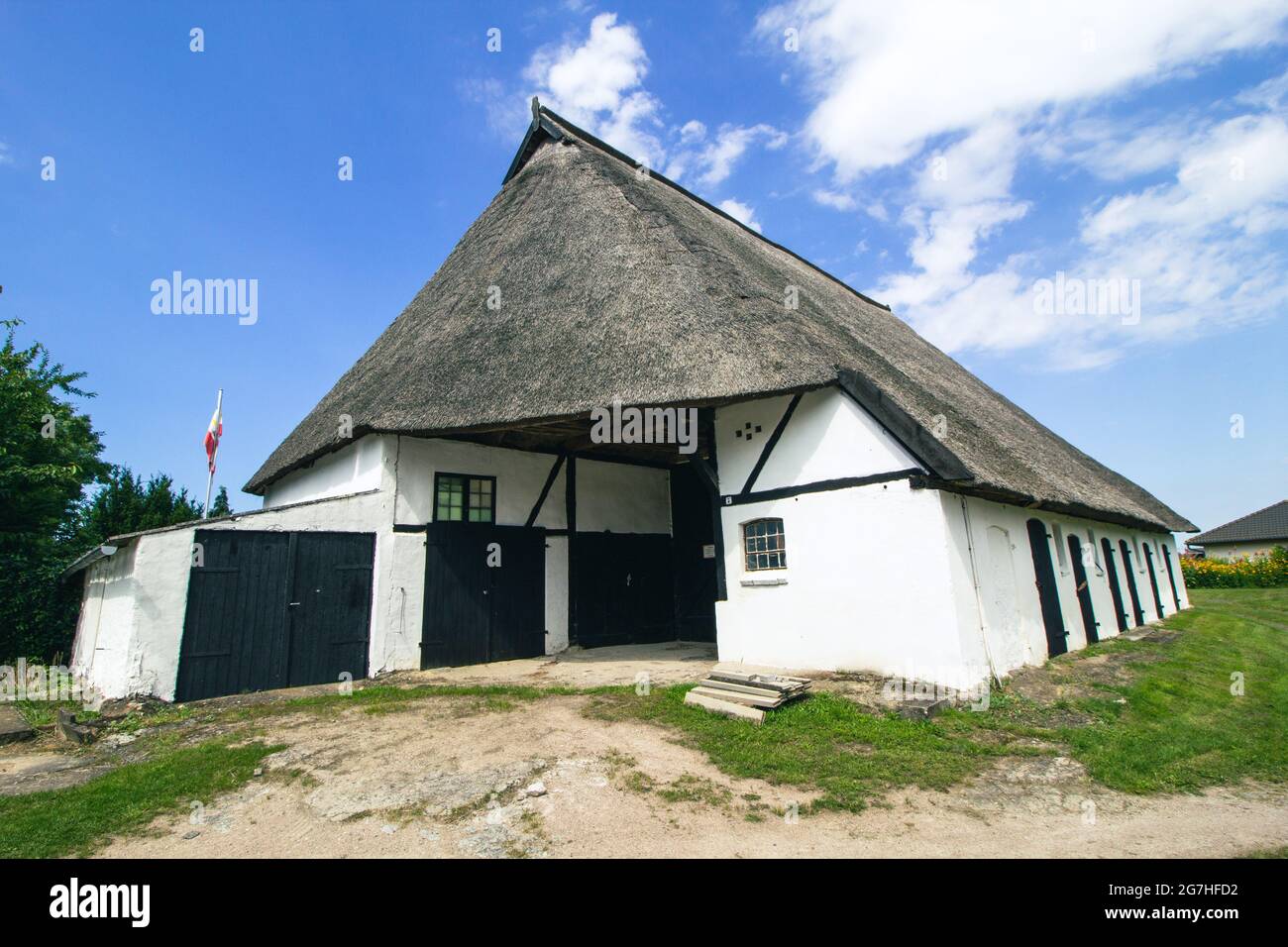 Beautiful cabin in the fields Stock Photo - Alamy