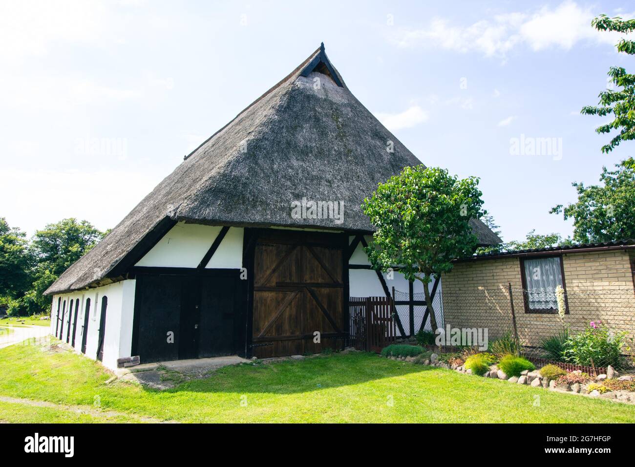 Beautiful cabin in the fields Stock Photo - Alamy