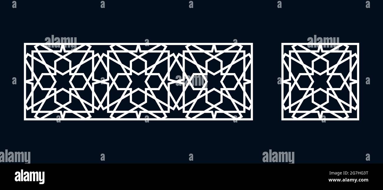 Set of templates Islamic pattern for laser cutting or paper cut. Vector ...