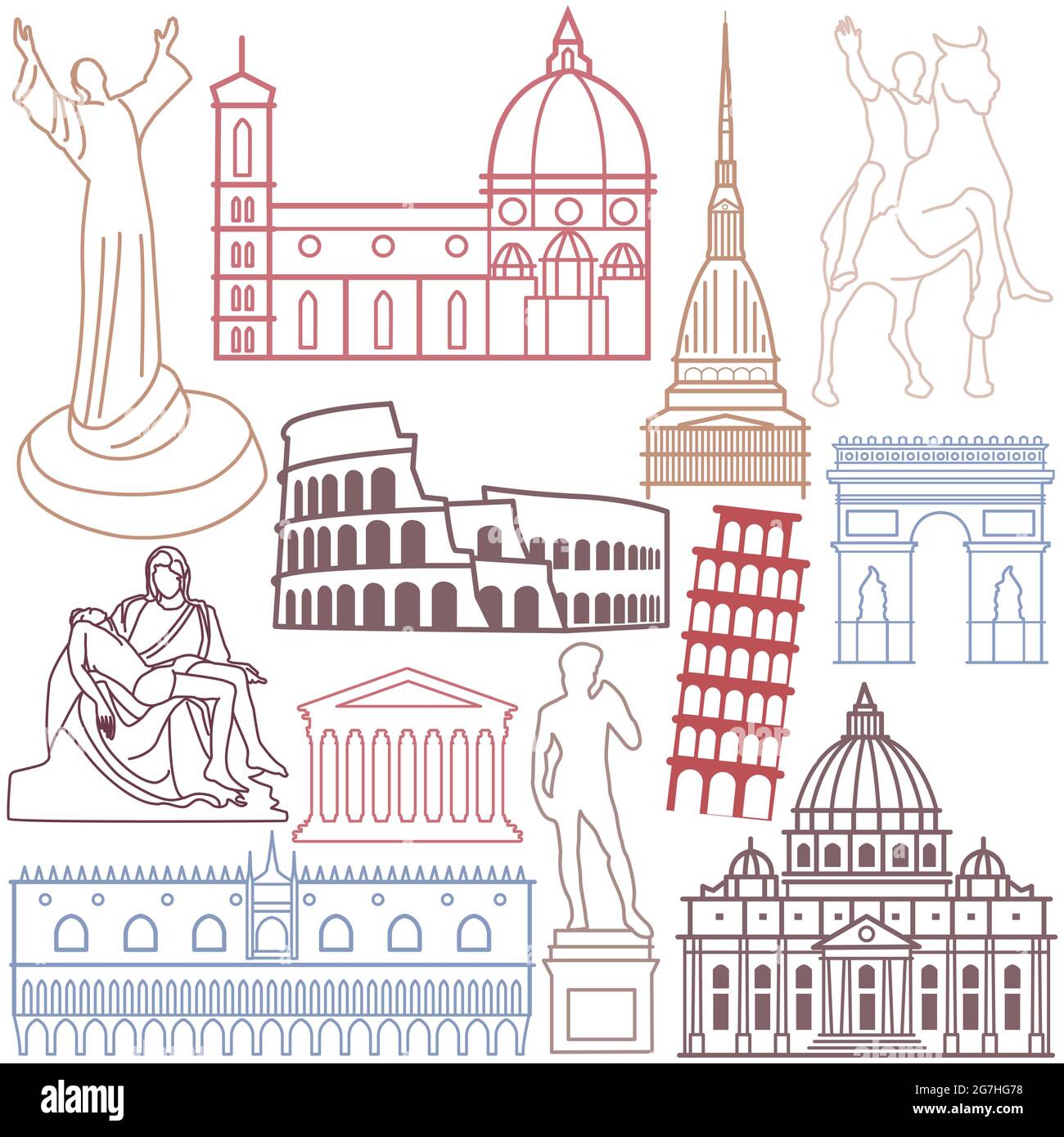 Italian Landmarks Clip Art