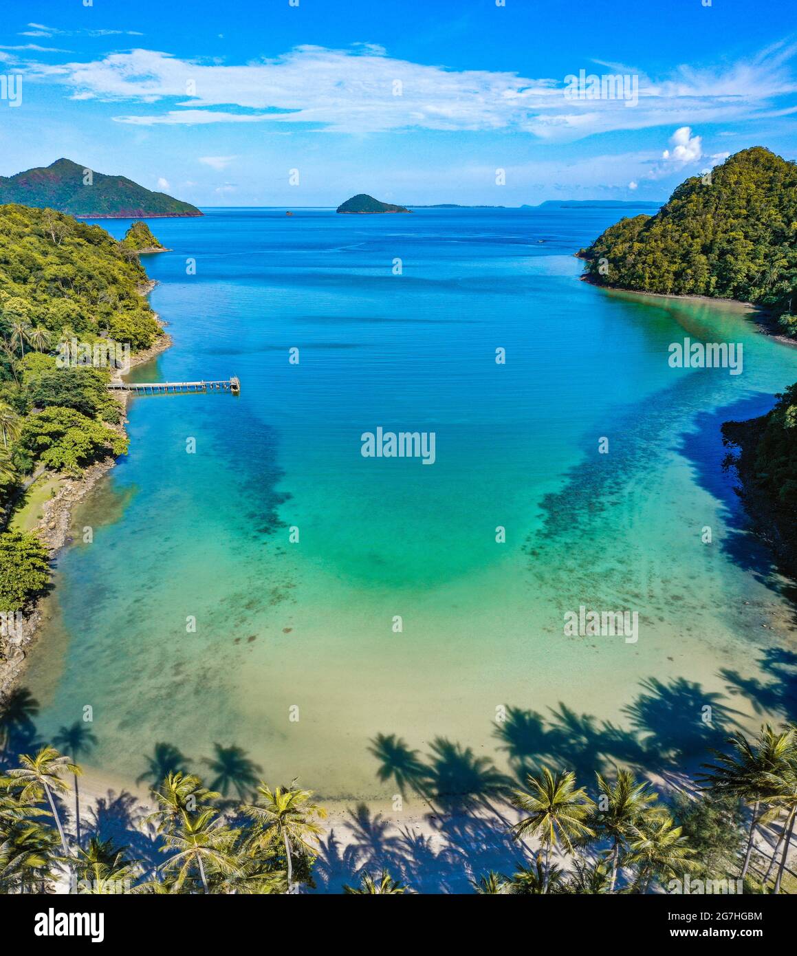 Aerial view of Koh Ngam, in Koh Chang, Trat, thailand, south east asia ...
