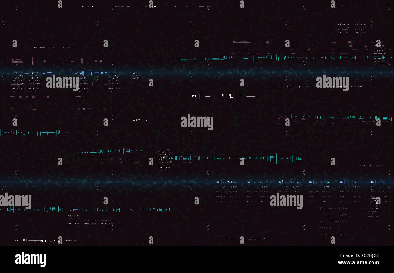 Glitch VHS no signal. Abstract video distortions. Horizontal noise and ...