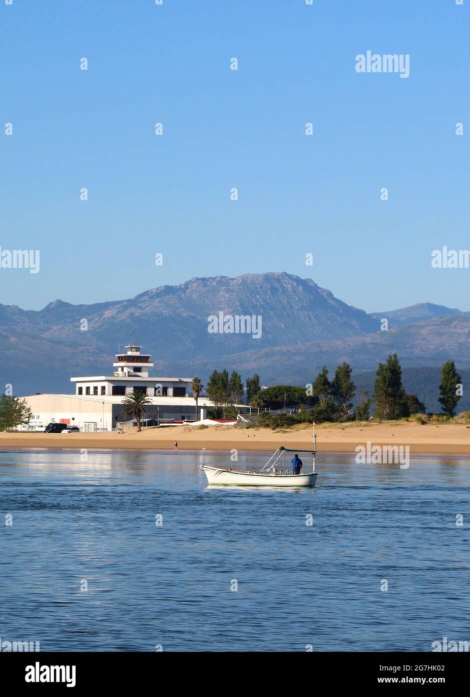 View across the bay from Santona towards Laredo with its Royal Nautical ...