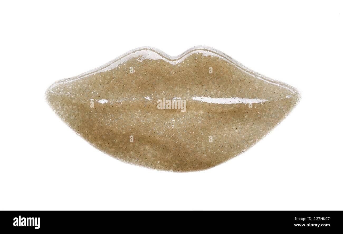 Light gray texture of cosmetic product, body scrub isolated on white ...