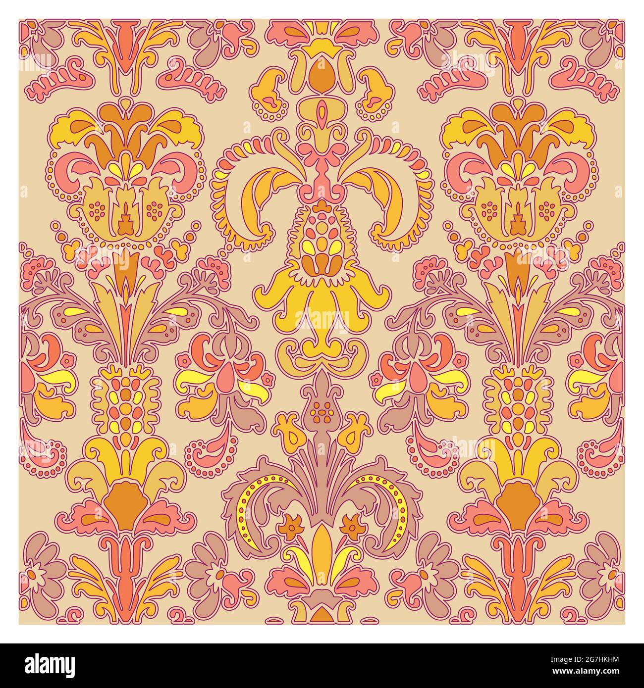 Background of baroque patterns on a wallpaper Stock Vector Image & Art ...