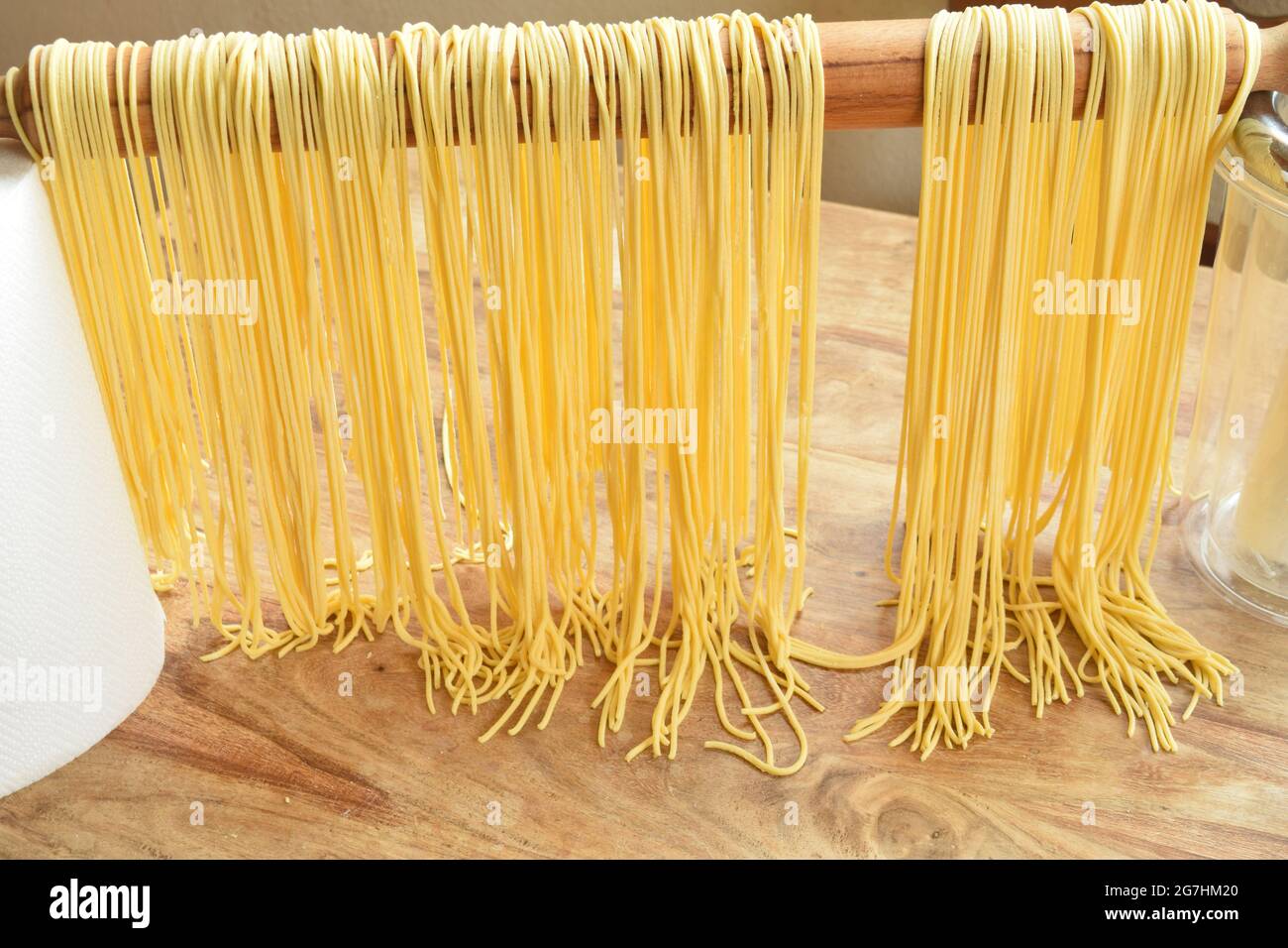 egg pasta preparation phase at home: drying Stock Photo - Alamy