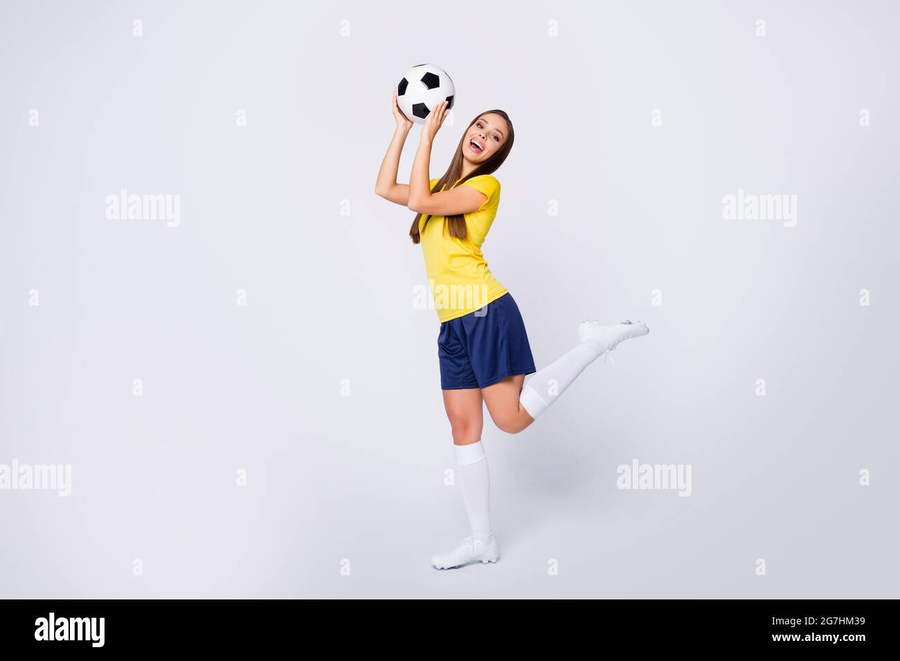 Full length body size view of her she nice beautiful attractive ...