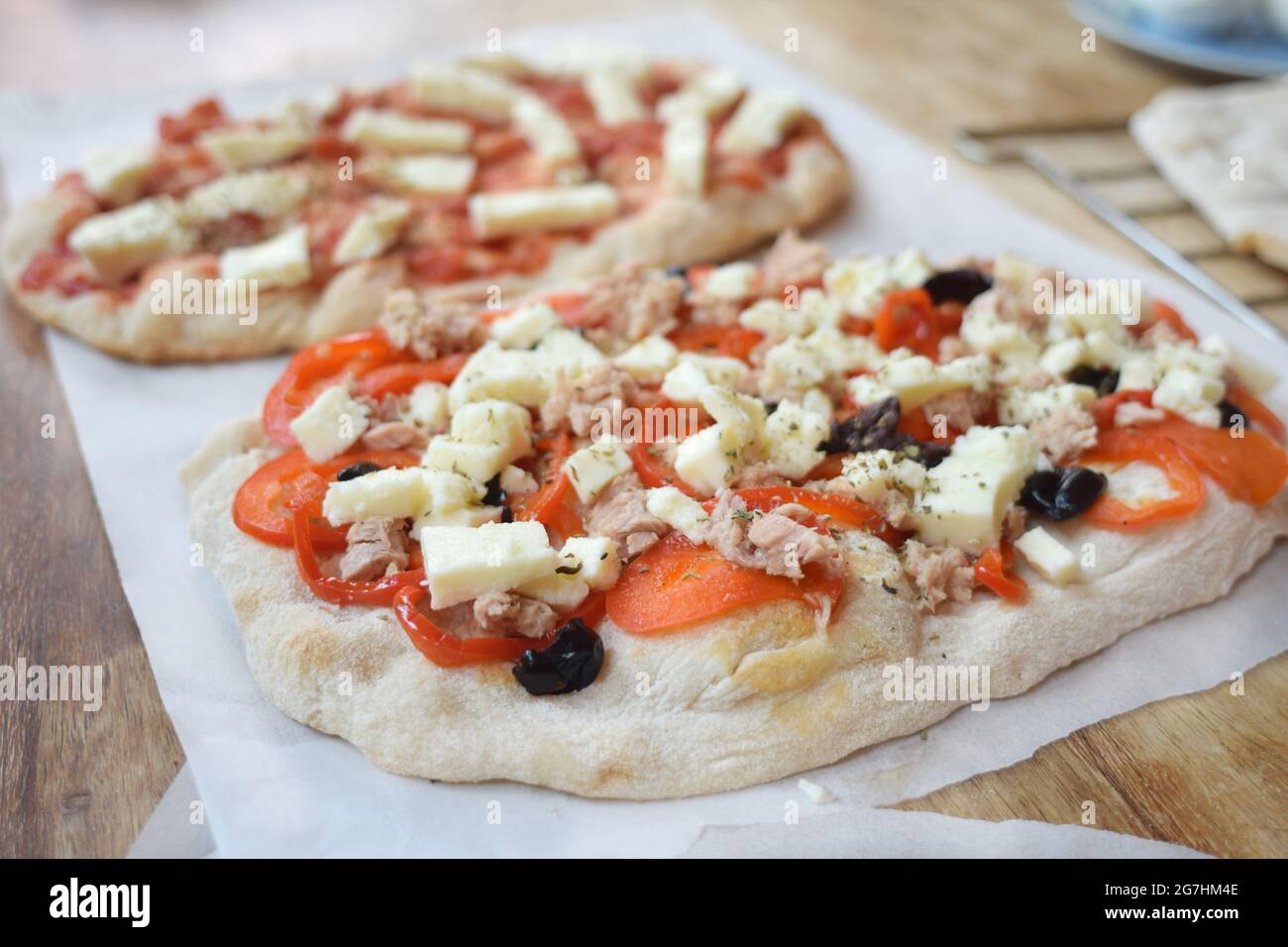 traditional roman pinsa filled with variety of ingredients Stock Photo ...