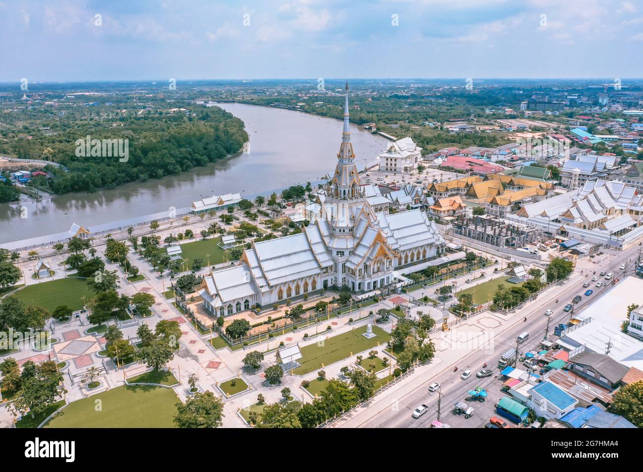 Wat Sothon Wararam Worawihan in Chachoengsao, Thailand, south east asia ...