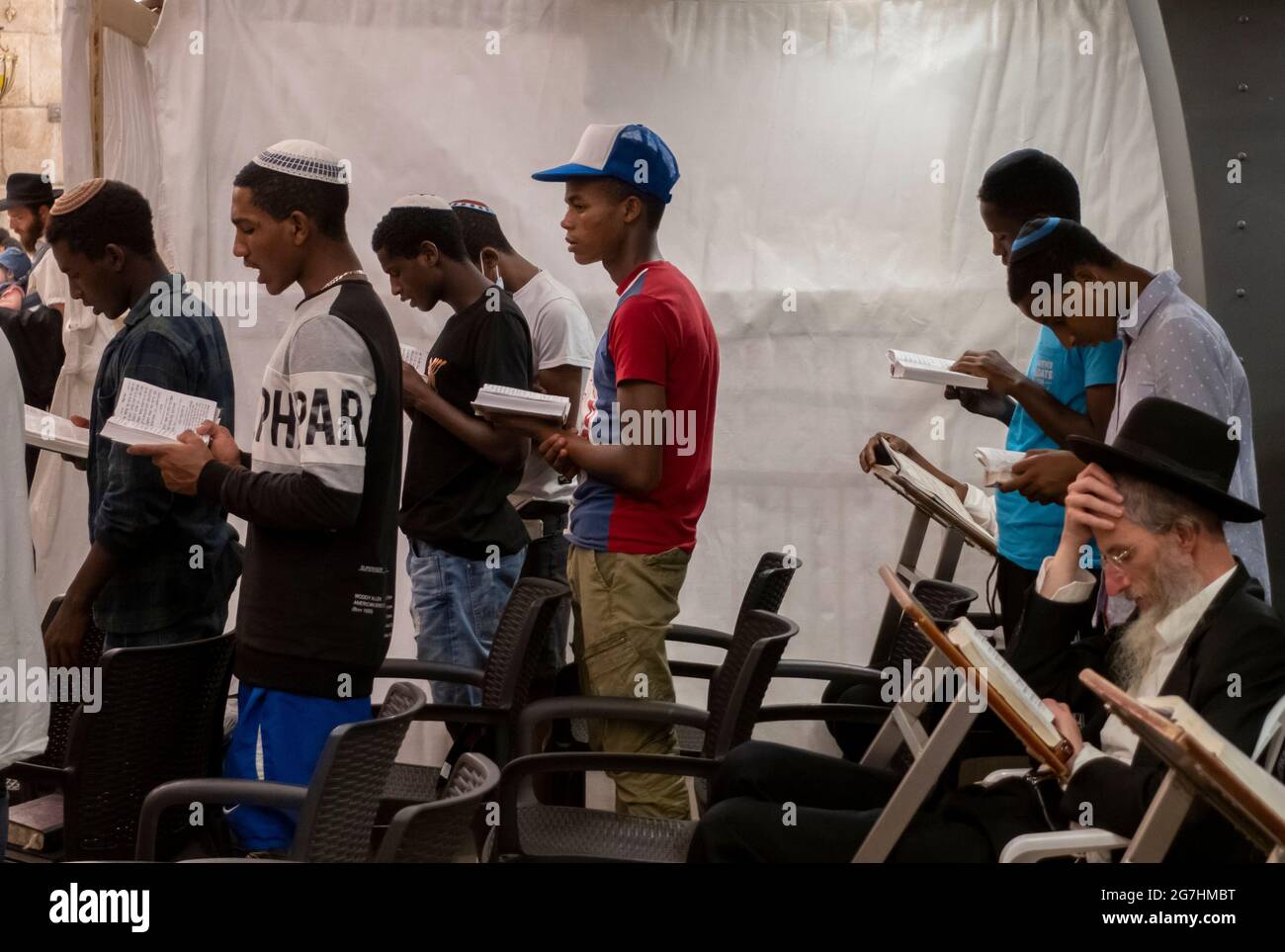 Young members of the Beta Israel community also known as Ethiopian Jews ...