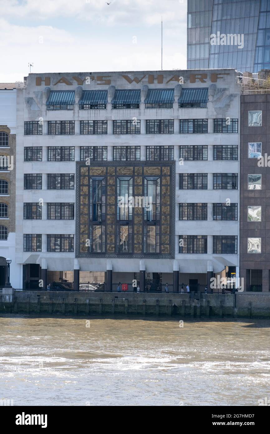 River Thames frontage of art deco St Olaf House on the riverside at ...