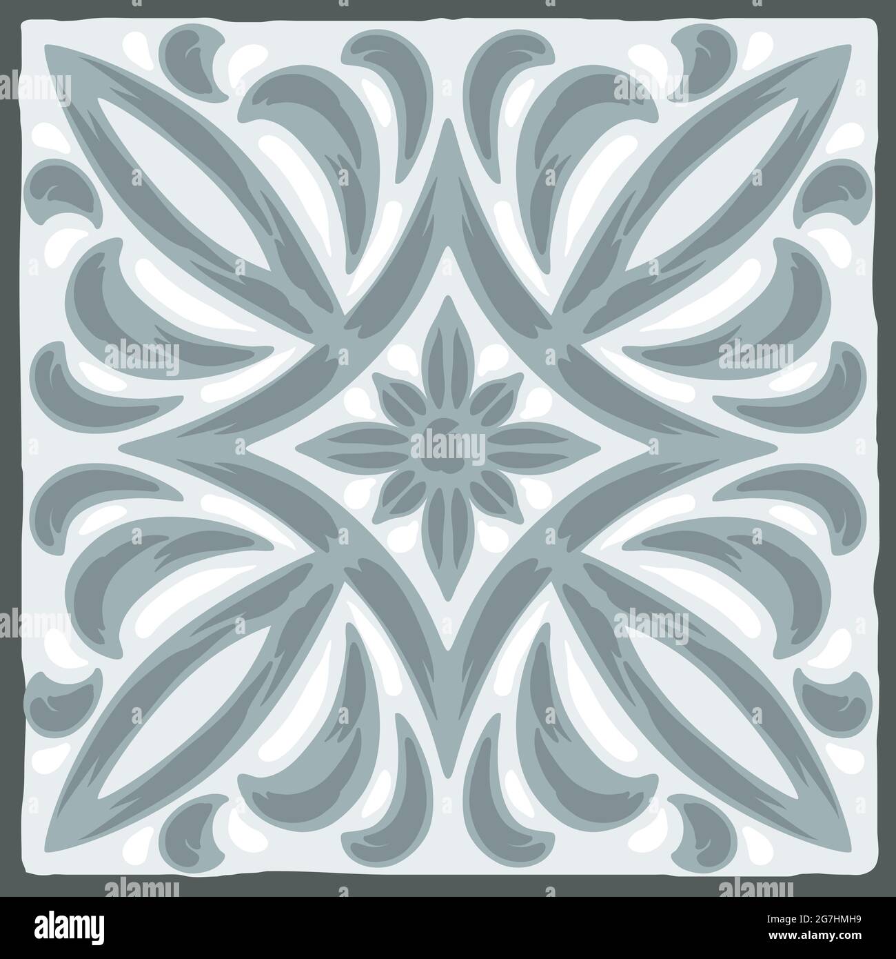 Portuguese azulejo ceramic tile pattern. Mediterranean traditional ...