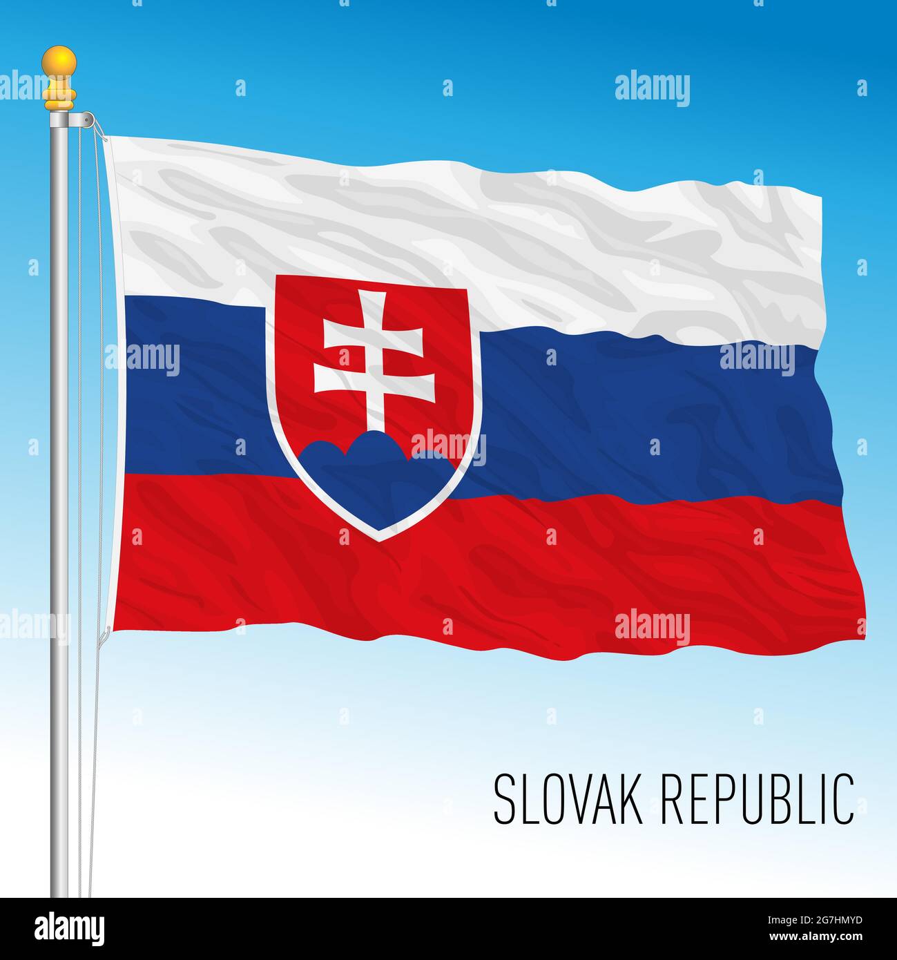 Slovakia official national flag, European Union, vector illustration ...