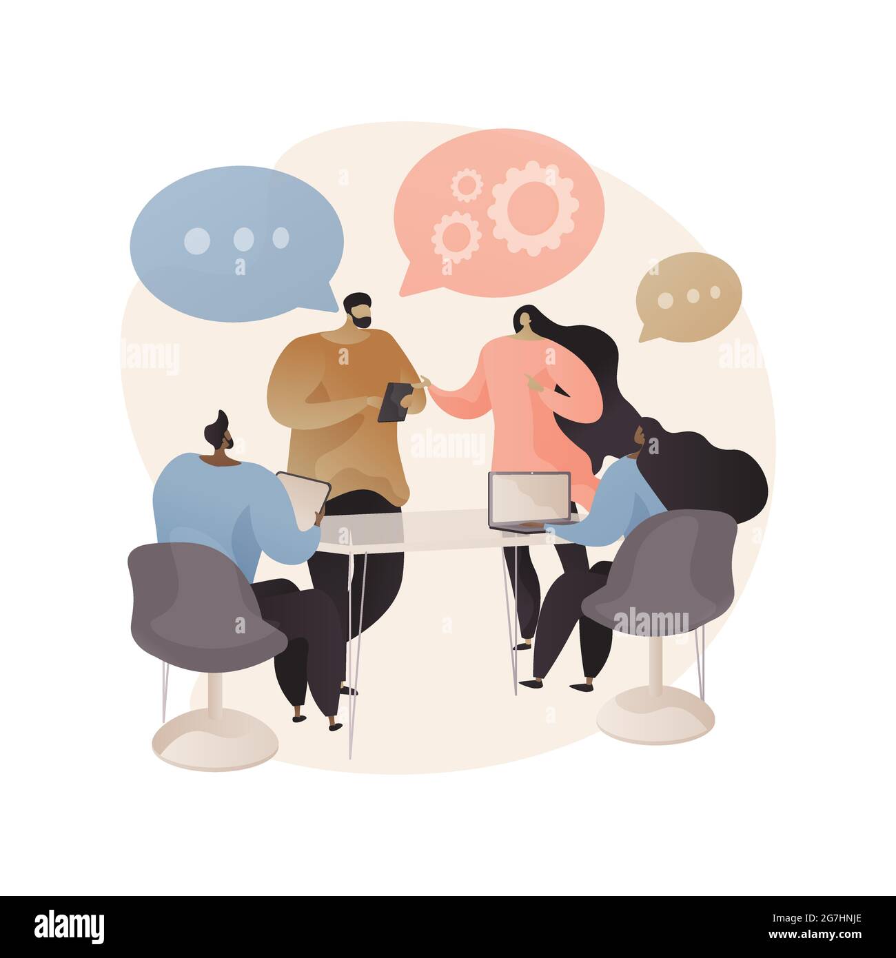 Collaboration abstract concept vector illustration Stock Vector Image ...