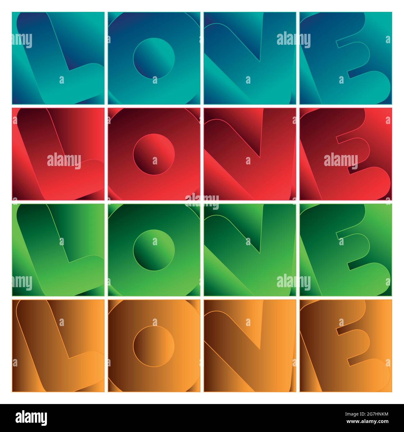 Set of colorful stylish love signs Stock Vector Image & Art - Alamy