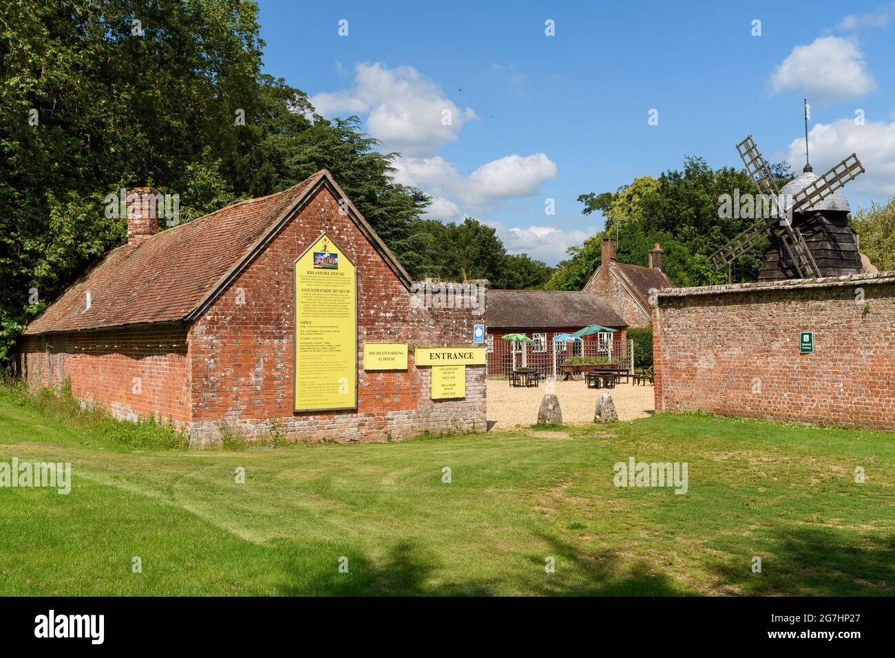 Entrance to Breamore House Museum and tea rooms, Breamore, Hampshire ...