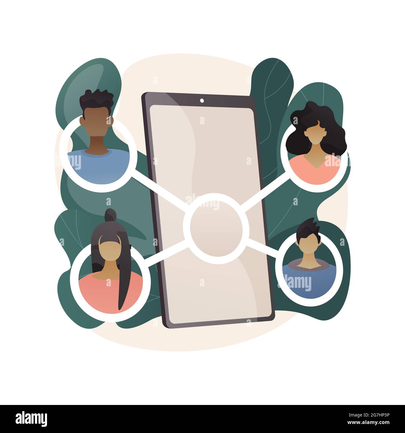 Mobile Collaboration Abstract Concept Vector Illustration Stock Vector Image And Art Alamy