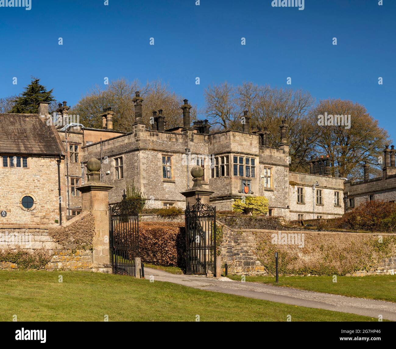 UK, England, Derbyshire, Tissington, Tisington Hall, home to the ...