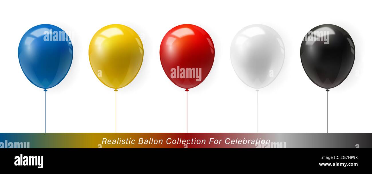 3D realistic ballon collection for celebration design Stock Vector ...