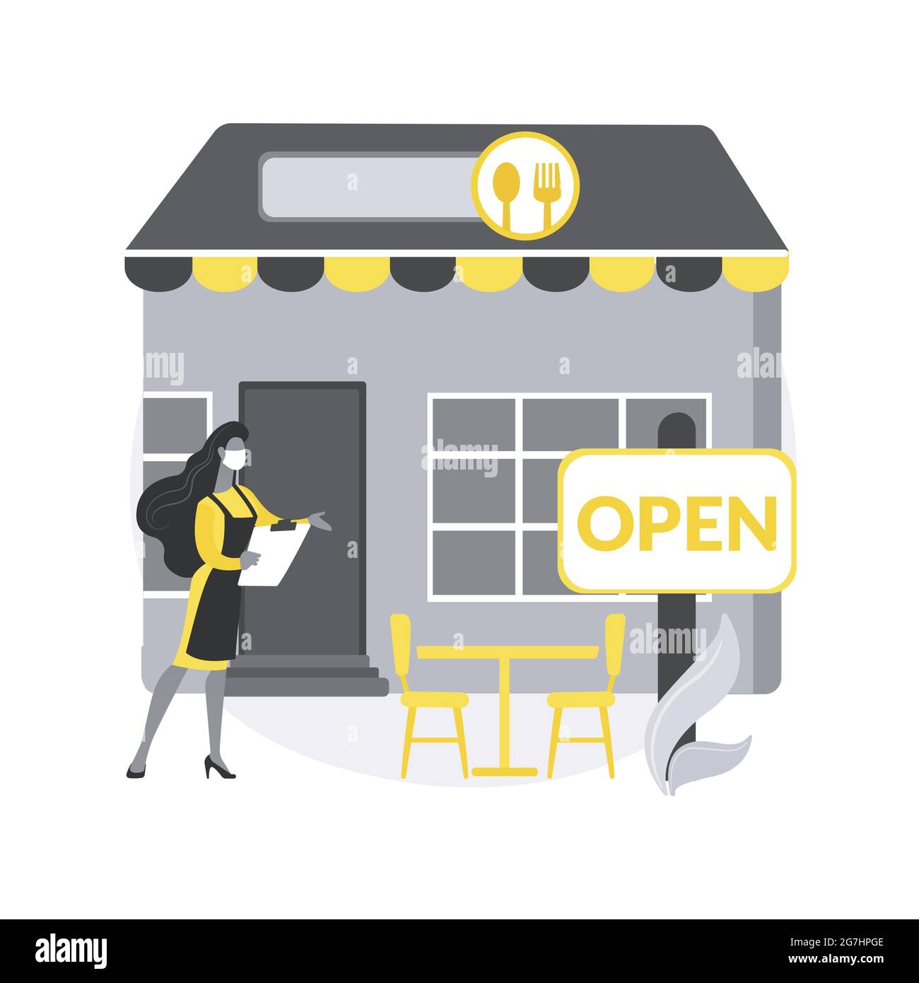 Restaurants reopening abstract concept vector illustration Stock Vector ...
