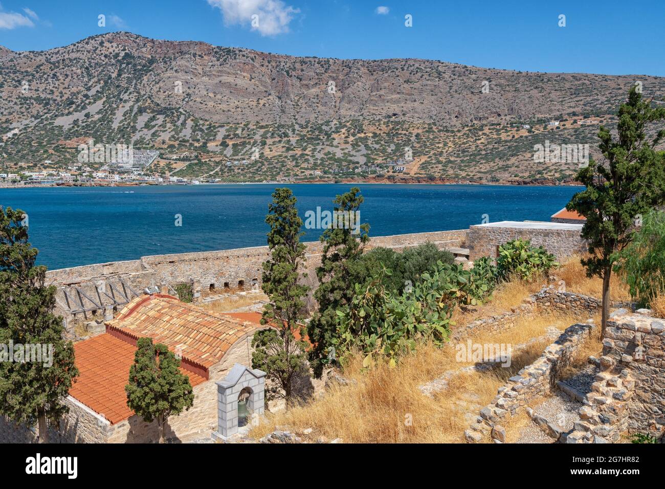 The fortress and leper colony of Spinalonga on Crete in Greece Stock ...