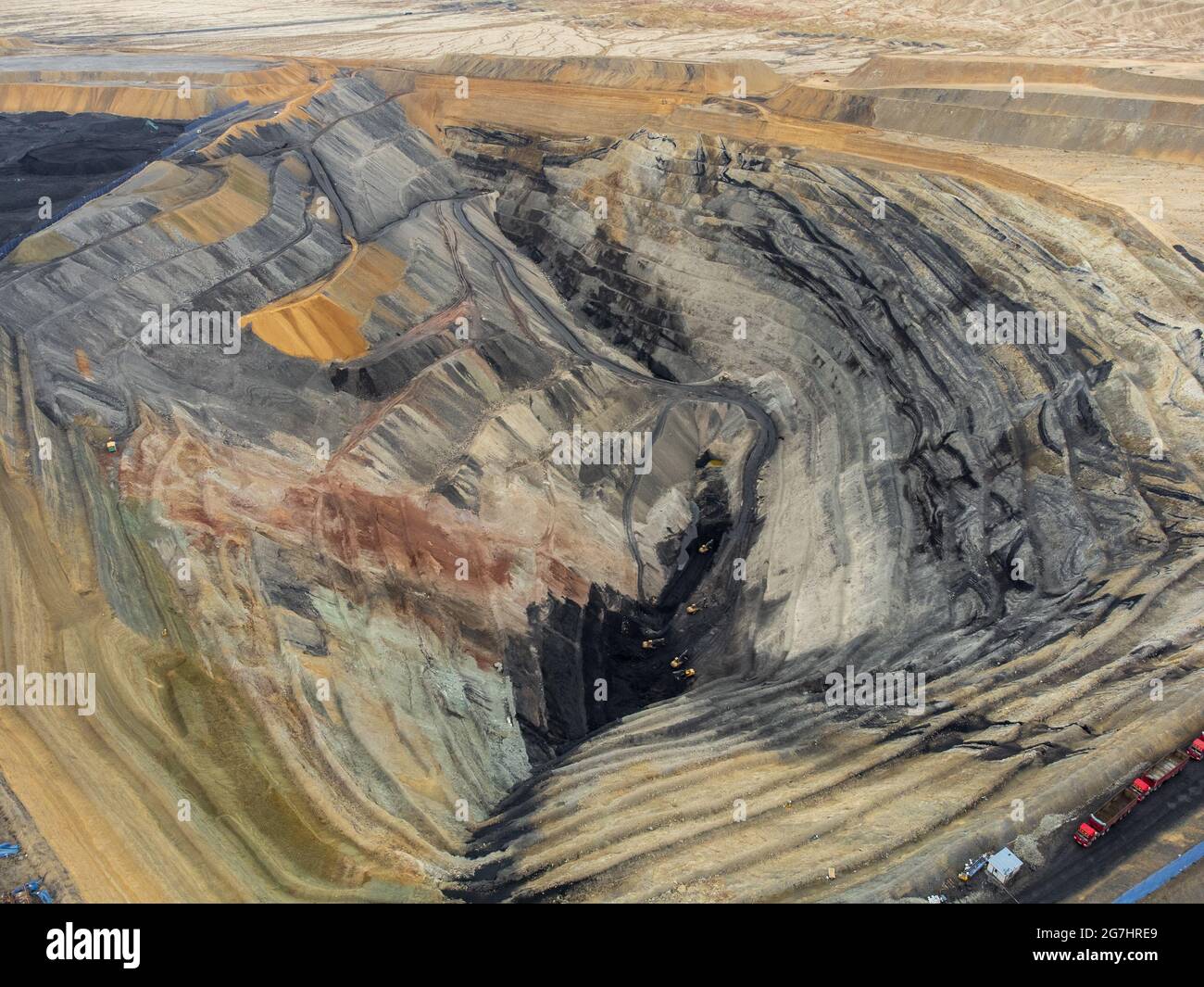 Coal mine pit located in Qinghai Province, China Stock Photo - Alamy