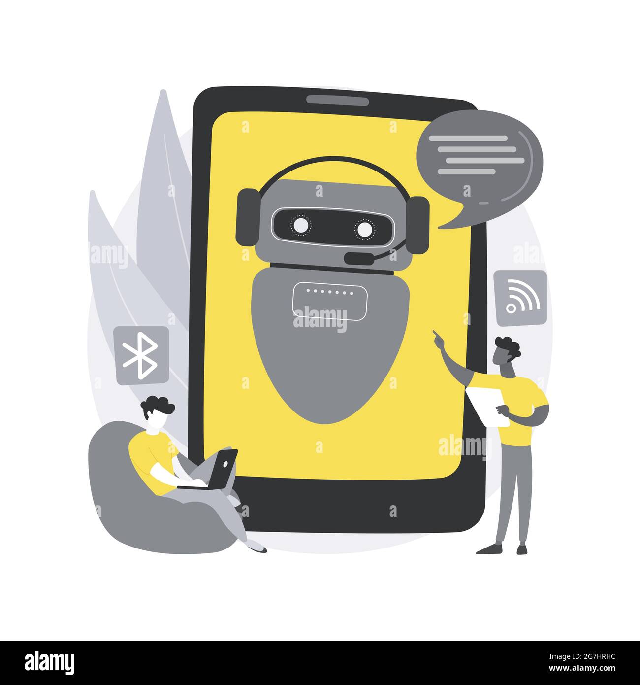 Chatbot virtual assistant abstract concept vector illustration Stock ...